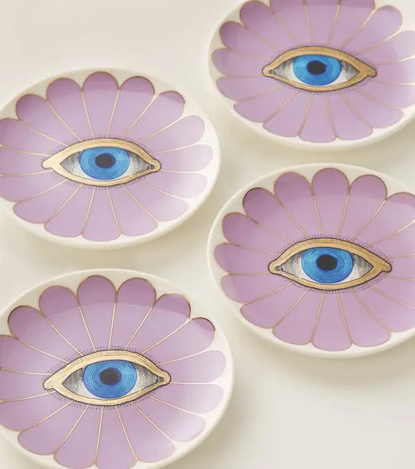 Jonathan Adler Fleur Set Of 4 Ceramic Coasters