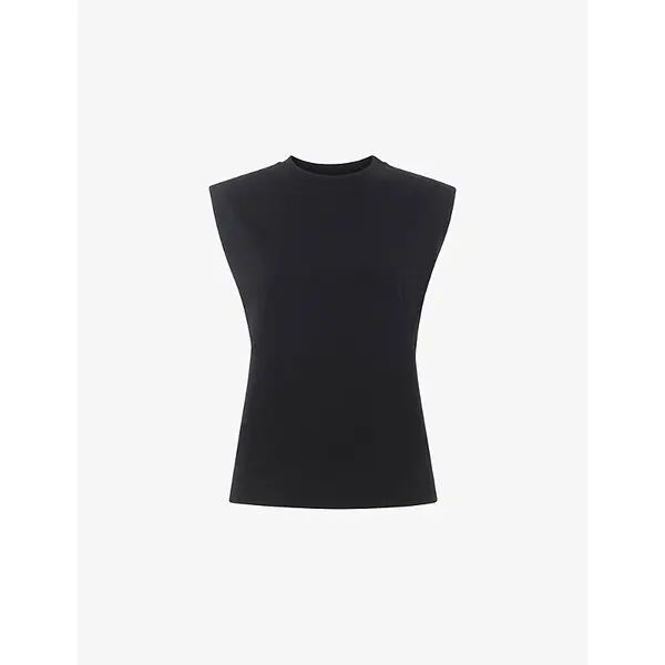 Whistles Edie Round-neck Sleeveless Vest - Black