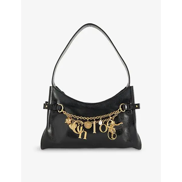 Chloé Leather Shoulder Bag With Horse Medal Hardware