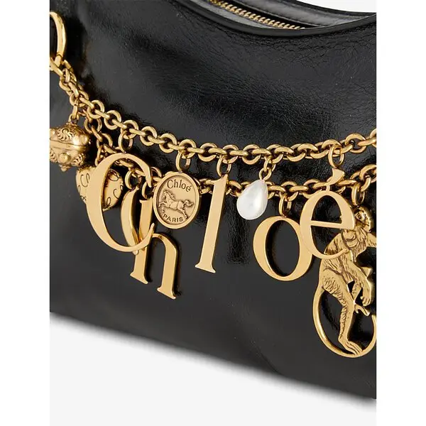 Chloé Leather Shoulder Bag With Horse Medal Hardware
