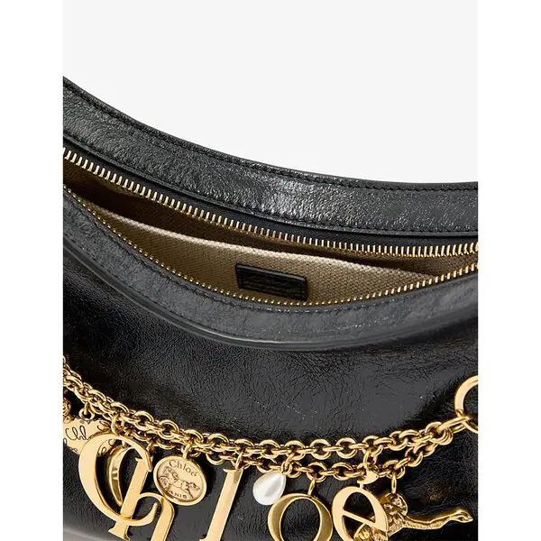 Chloé Leather Shoulder Bag With Horse Medal Hardware