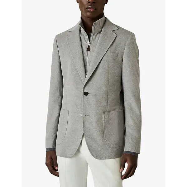 REISS Patch Gilet-insert Regular-fit Woven Blazer