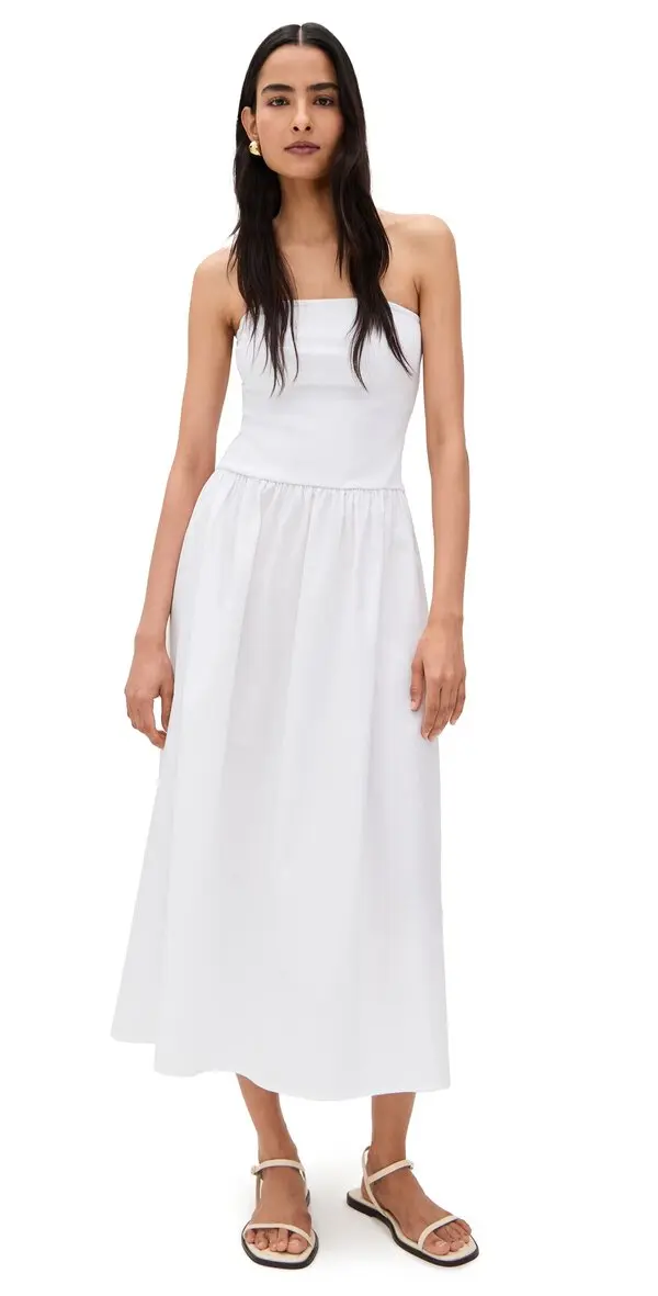 PERFECTWHITETEE Strapless Midi Dress