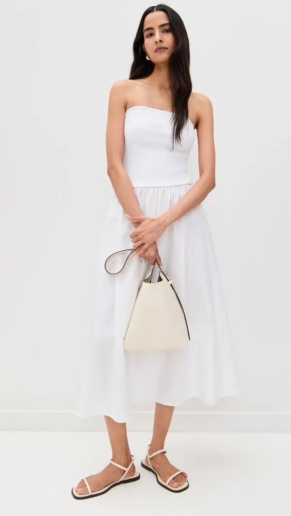 PERFECTWHITETEE Strapless Midi Dress