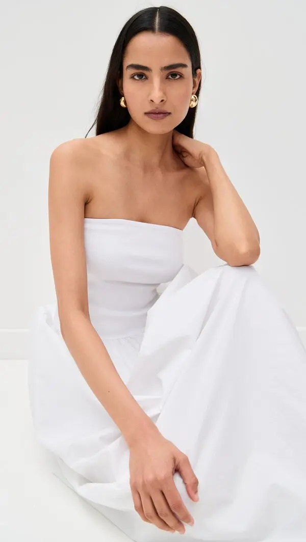 PERFECTWHITETEE Strapless Midi Dress