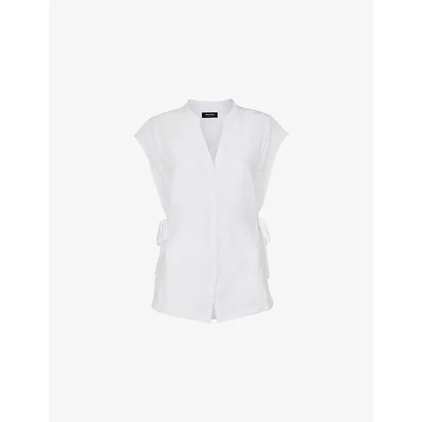 Whistles Side-tie Button-down Woven Shirt - White
