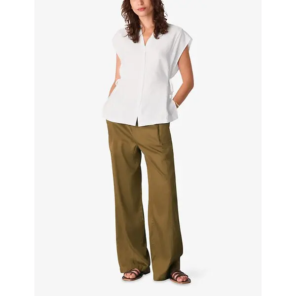 Whistles Side-tie Button-down Woven Shirt - White