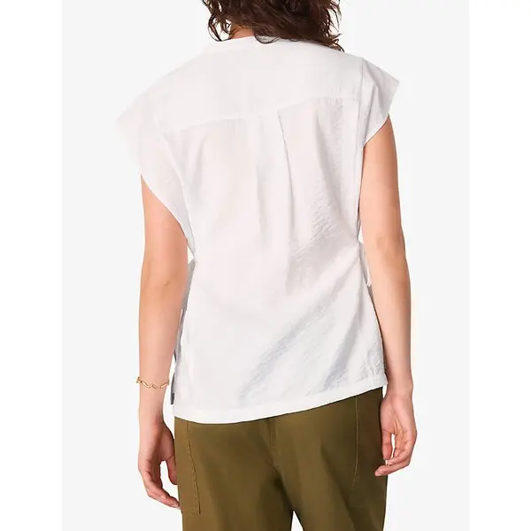 Whistles Side-tie Button-down Woven Shirt - White