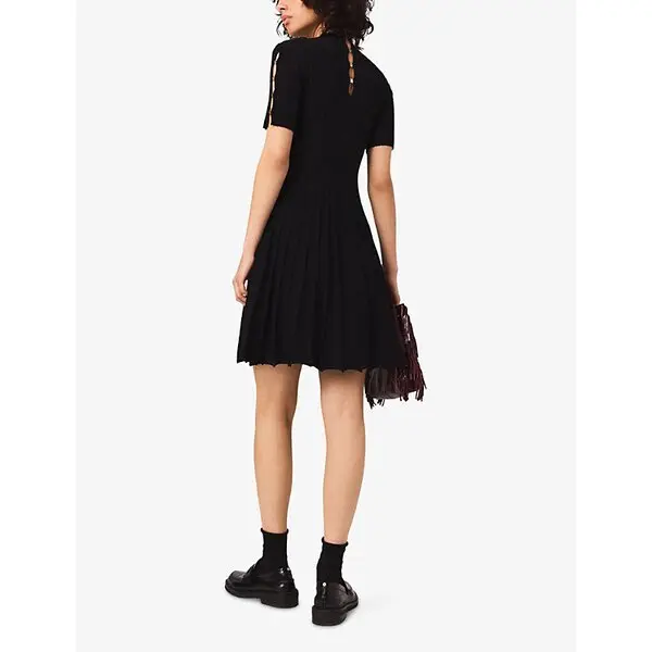 Maje Clover-embellished Knit Mini Dress