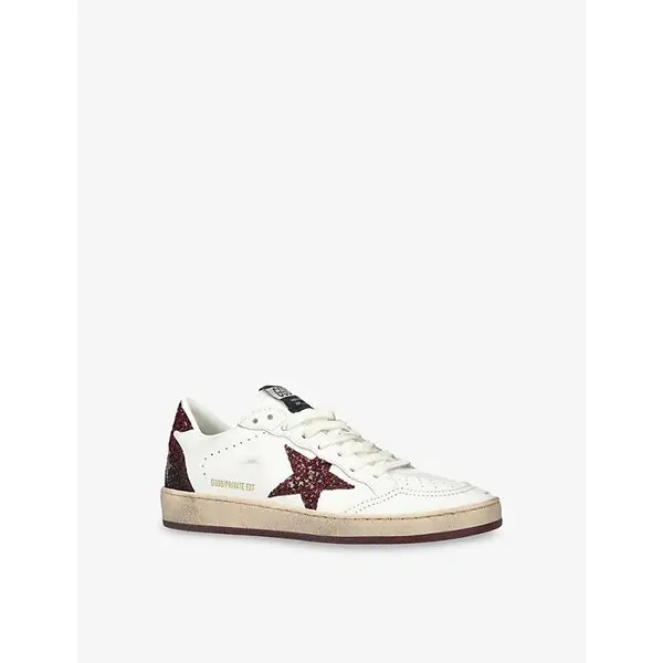 GOLDEN GOOSE Ball Star Leather Low-top Trainers - White/red