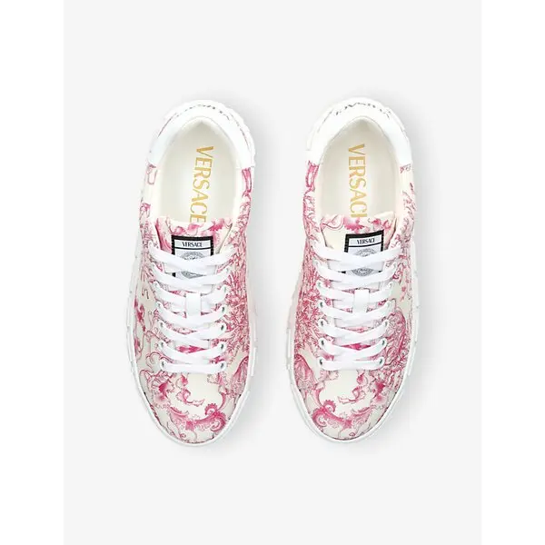Versace Greca Underwater Barocco-Print Woven Low-Top Trainers
