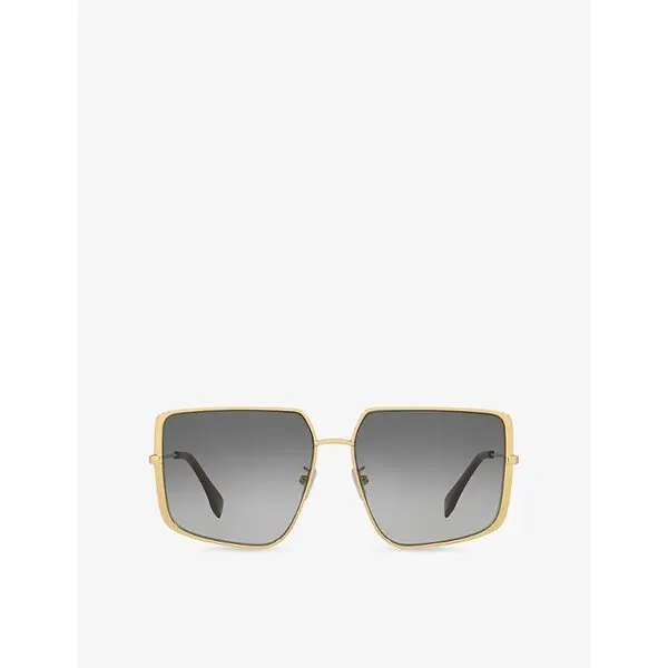 Fendi Fe40148u Irregular Sunglasses - Gold