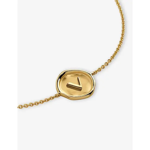 Monica Vinader Initial V Stamp Bracelet - Gold