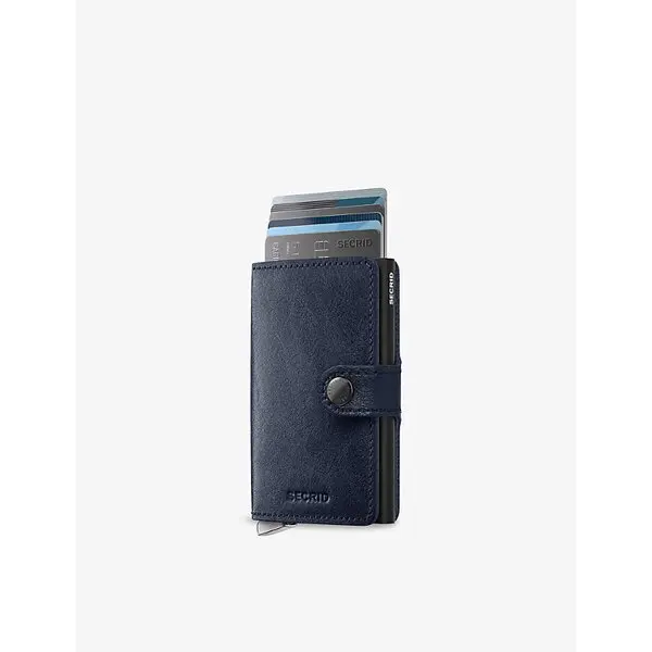 SECRID Miniwallet Premium Basco Leather Wallet - Navy