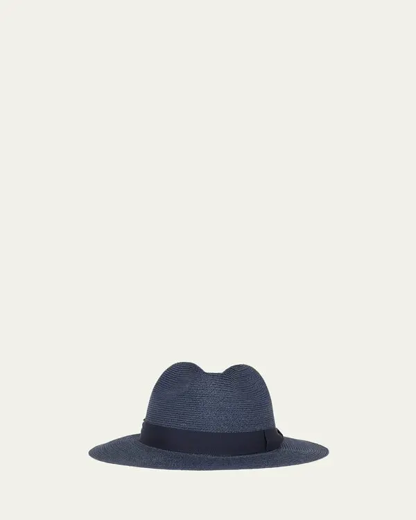 Giorgio Armani Jute Fedora Hat - Navvy