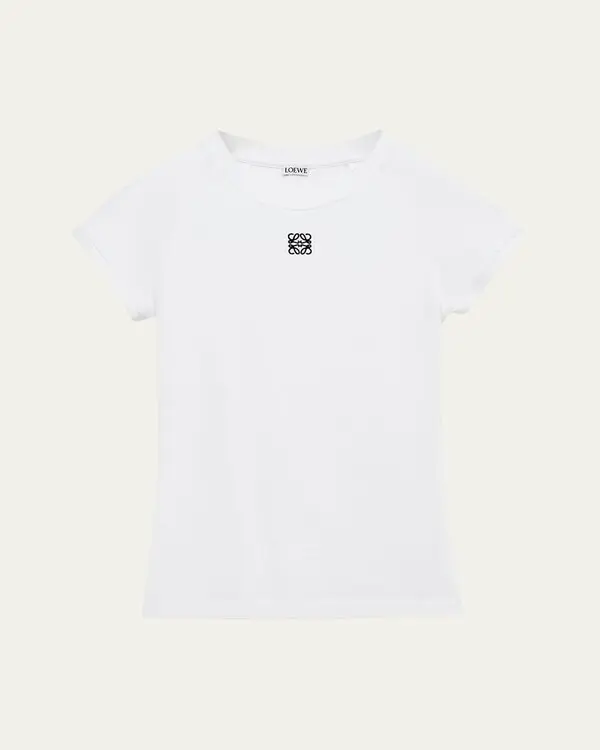 Loewe Ribbed Anagram Short-sleeve T-shirt - White