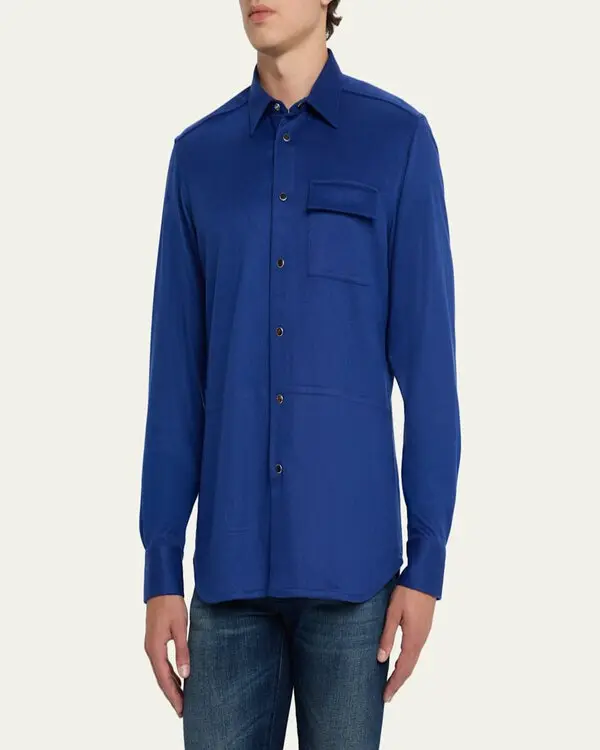 Kiton Cashmere Side-pocket Overshirt