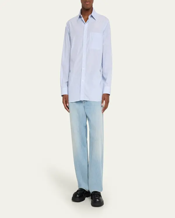 Bottega Veneta Tonal Stripe Pocket Sport Shirt
