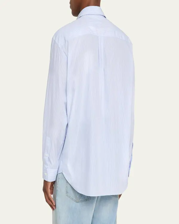 Bottega Veneta Tonal Stripe Pocket Sport Shirt