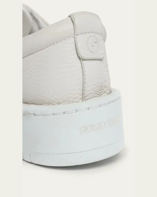 Giorgio Armani Deerskin Slip-on Sneakers - Black