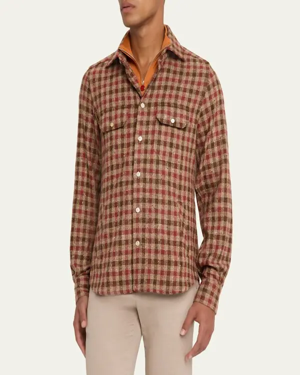 Kiton Speckled Cashmere Overshirt