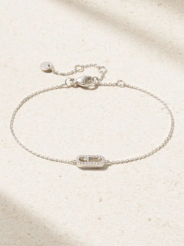 Messika Move Uno 18-karat White Gold Diamond Bracelet - Silver