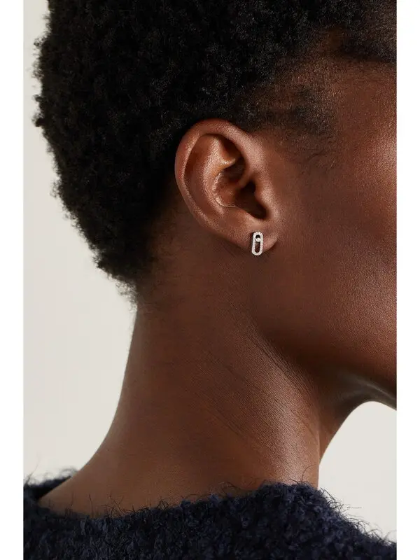 Messika Move Uno Diamond 18-karat White Gold Earrings