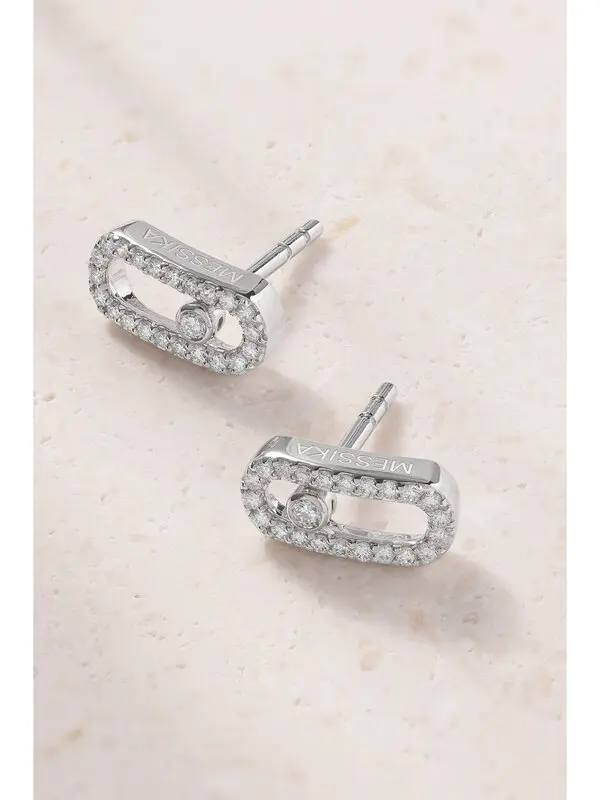 Messika Move Uno Diamond 18-karat White Gold Earrings