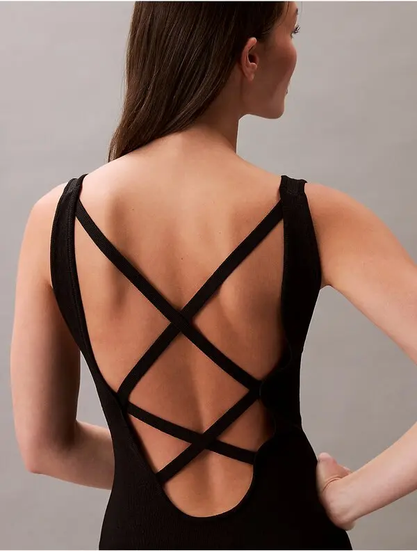 Calvin Klein Cross Back Mini Dress - Black