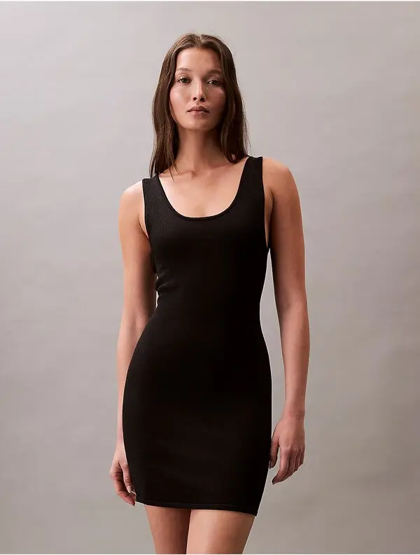 Calvin Klein Cross Back Mini Dress - Black