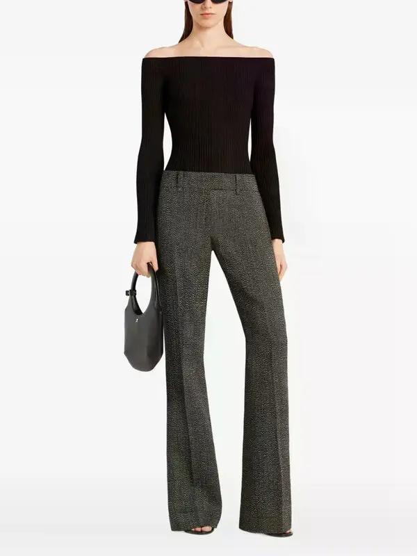COURREGES Off-shoulder Ribbed Top