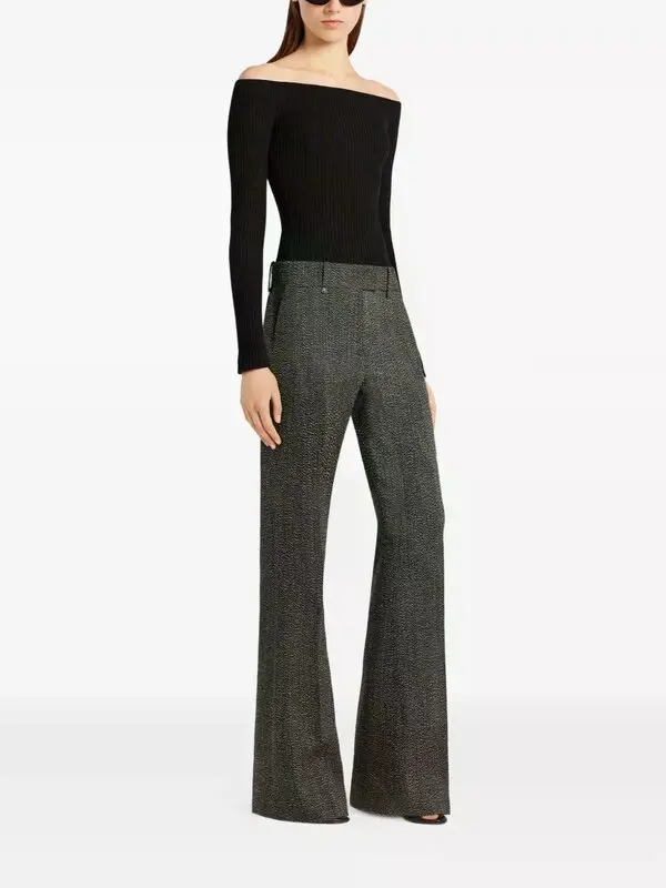 COURREGES Off-shoulder Ribbed Top