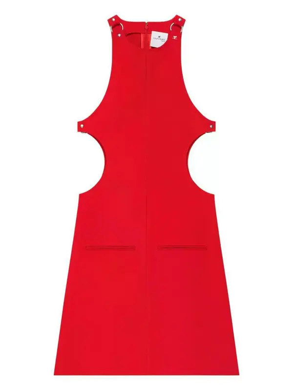 COURREGES Cut-out Detail Sleeveless Dress - Red