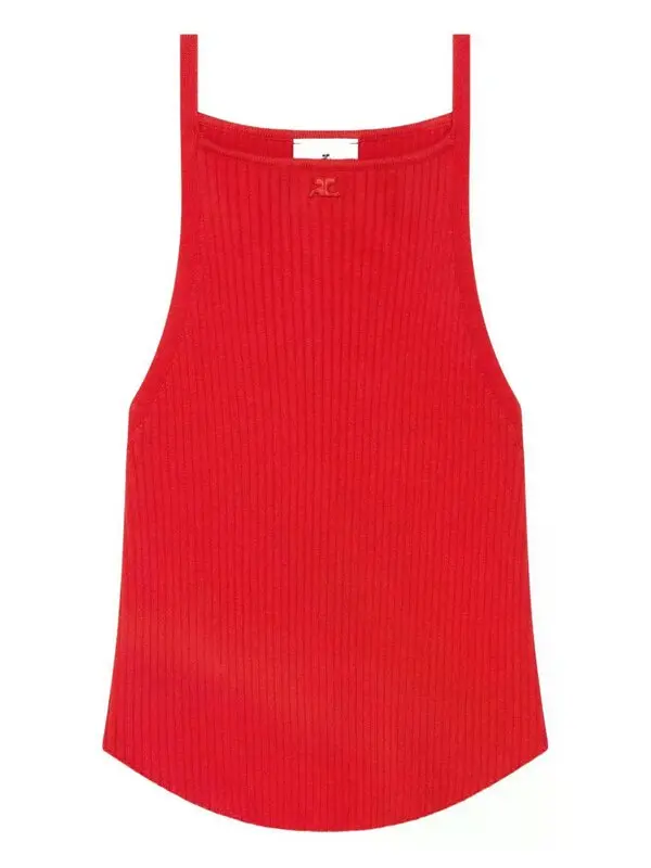 COURREGES Ribbed Halter Top