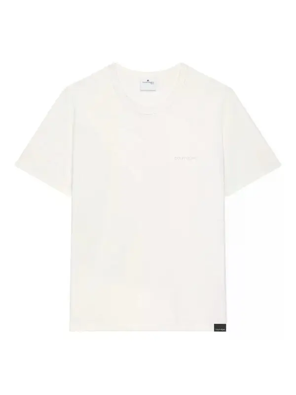 COURREGES Logo-embroidered Cotton T-shirt - White