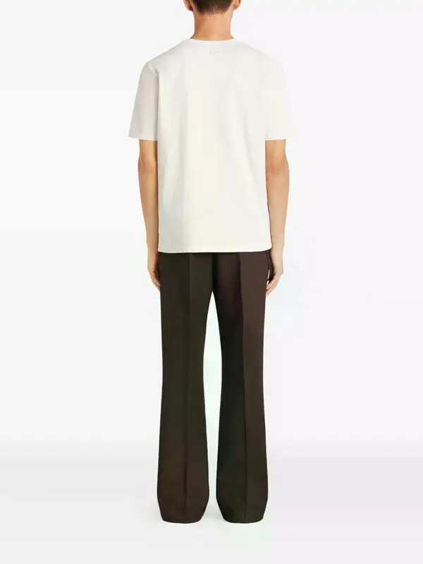COURREGES Logo-embroidered Cotton T-shirt - White