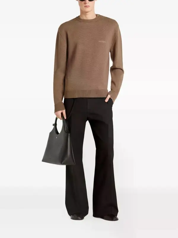 COURREGES Crew Neck Embroidered Sweatshirt