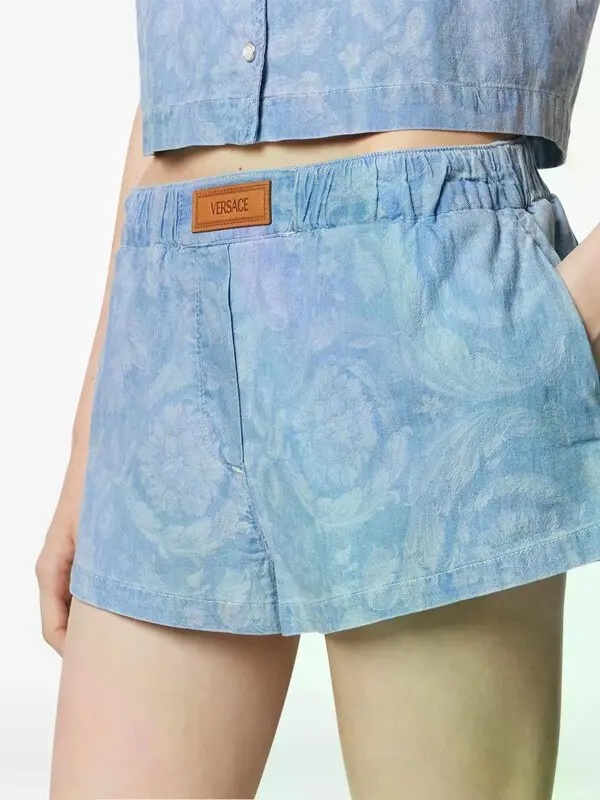Versace Barocco Jacquard Chambray Boxer Shorts