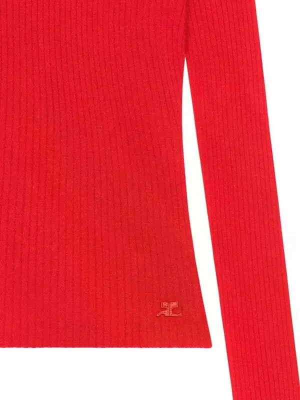 COURREGES Ribbed Off-shoulder Top
