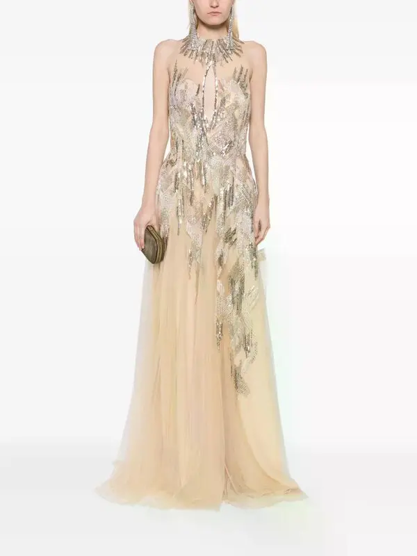 SAIID KOBEISY Embroidered Long Dress