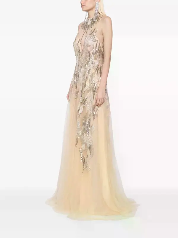 SAIID KOBEISY Embroidered Long Dress