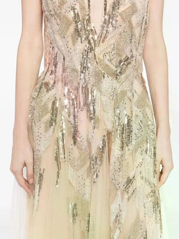 SAIID KOBEISY Embroidered Long Dress