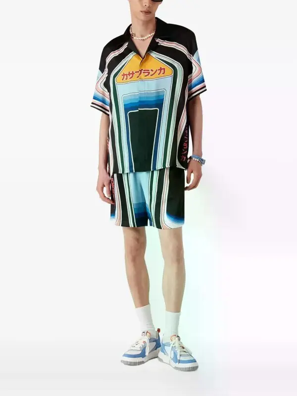 Casablanca Graphic Mountain Graphic-print Shirt - Blue
