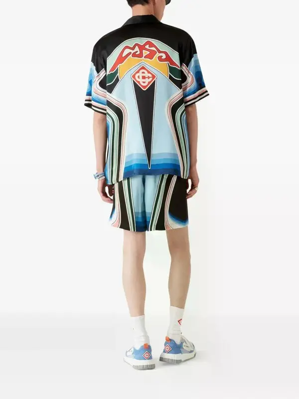Casablanca Graphic Mountain Graphic-print Shirt - Blue