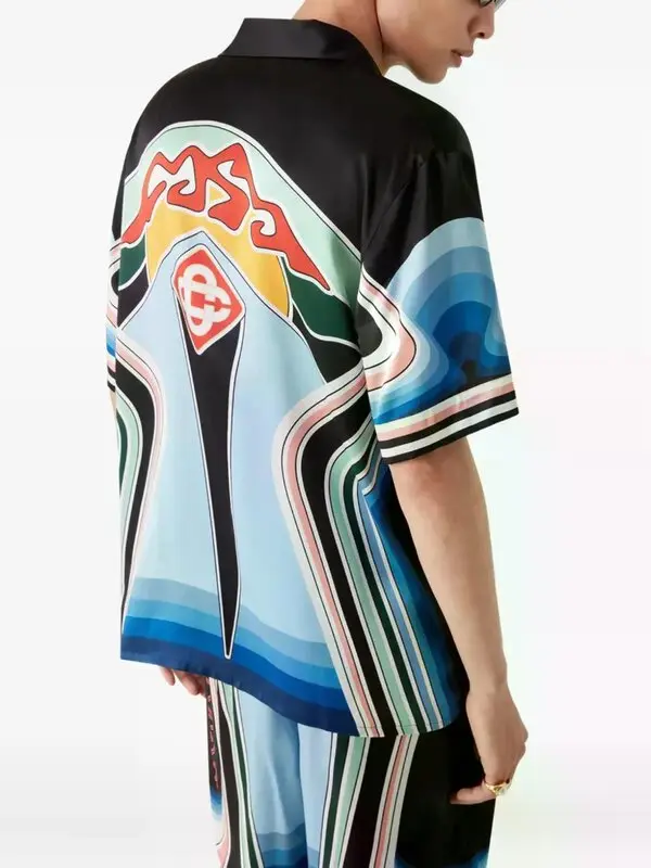 Casablanca Graphic Mountain Graphic-print Shirt - Blue