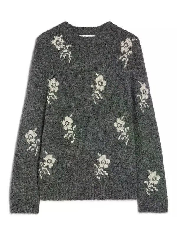 JIL SANDER Floral Knit Crew Neck Jumper