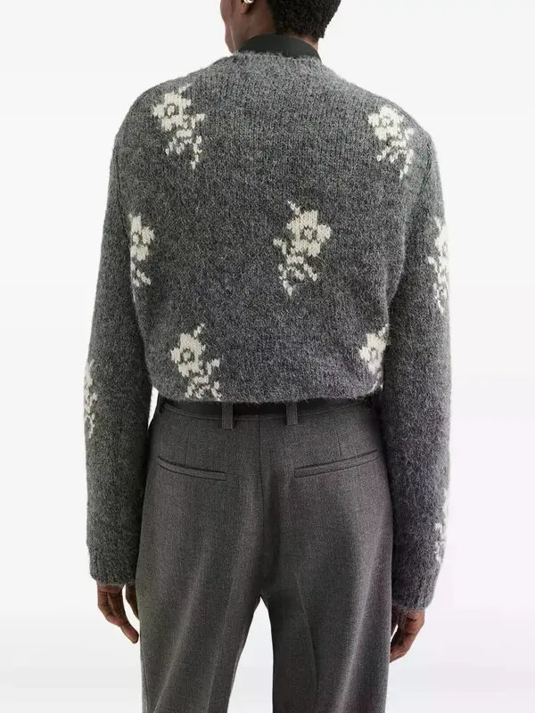 JIL SANDER Floral Knit Crew Neck Jumper