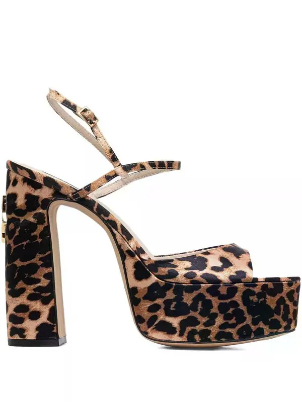 NAKED WOLFE 130mm Leopard-print Platform Sandals