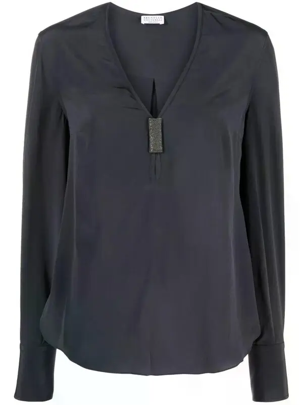 Brunello Cucinelli Bead-detail Silk Blouse