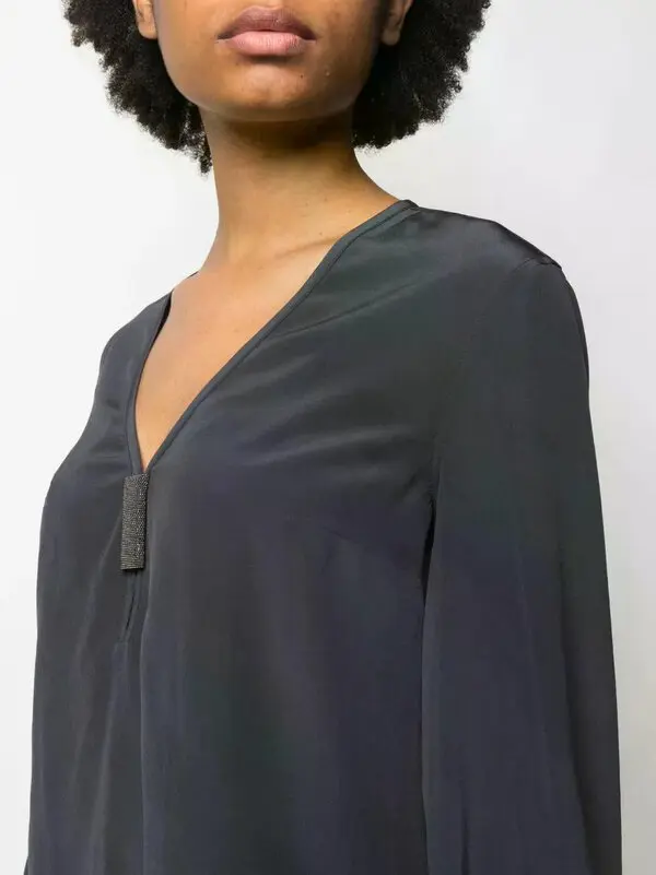 Brunello Cucinelli Bead-detail Silk Blouse